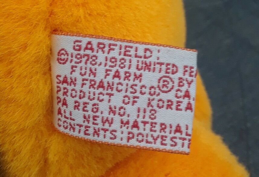 Vintage Plush Garfield Cat Stuffed Animal 1981 Dakin | #19358093