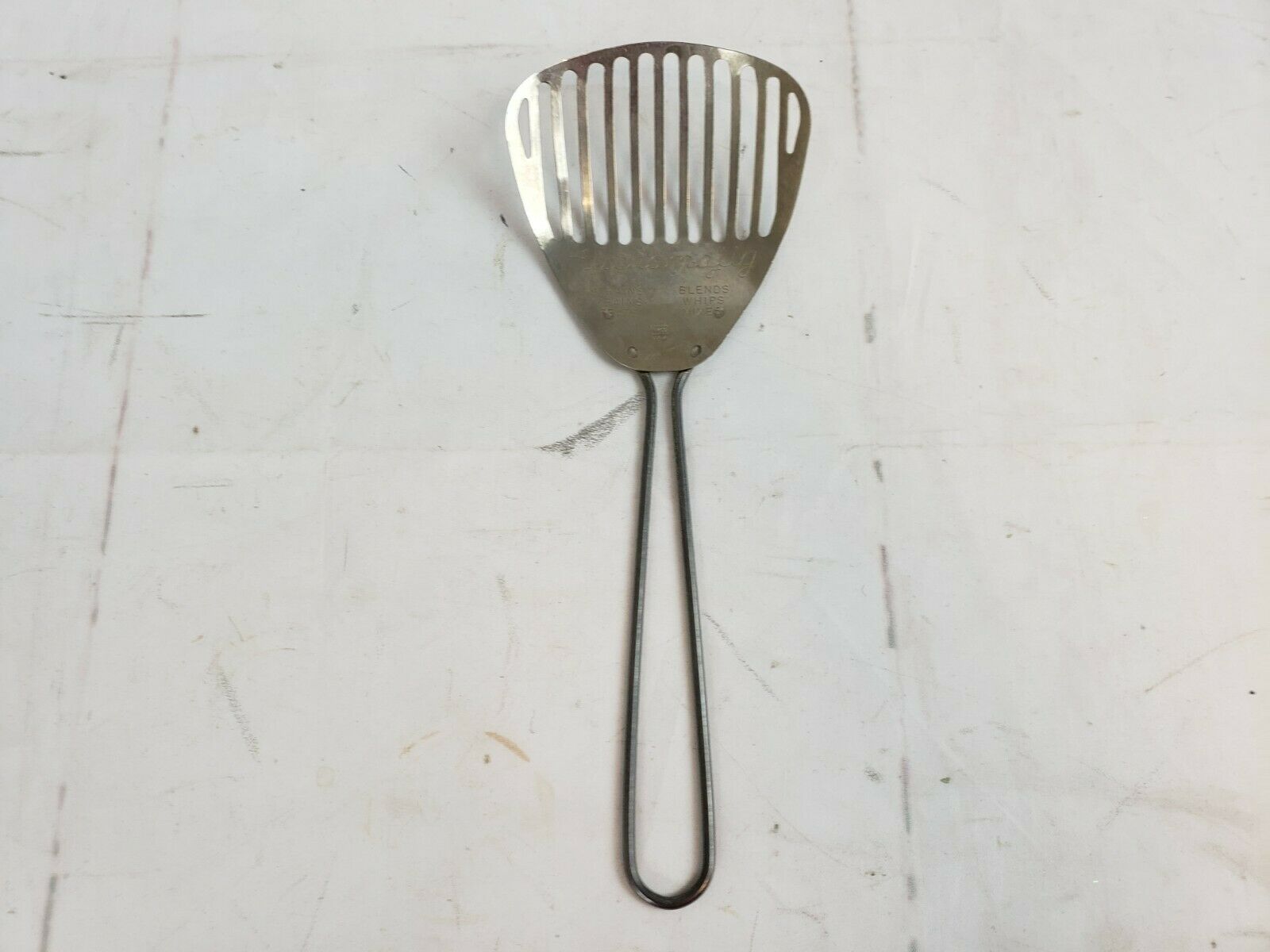 Vtg Ekco Kitchamajig Slotted Strainer Spatula Masher Metal Handle ...