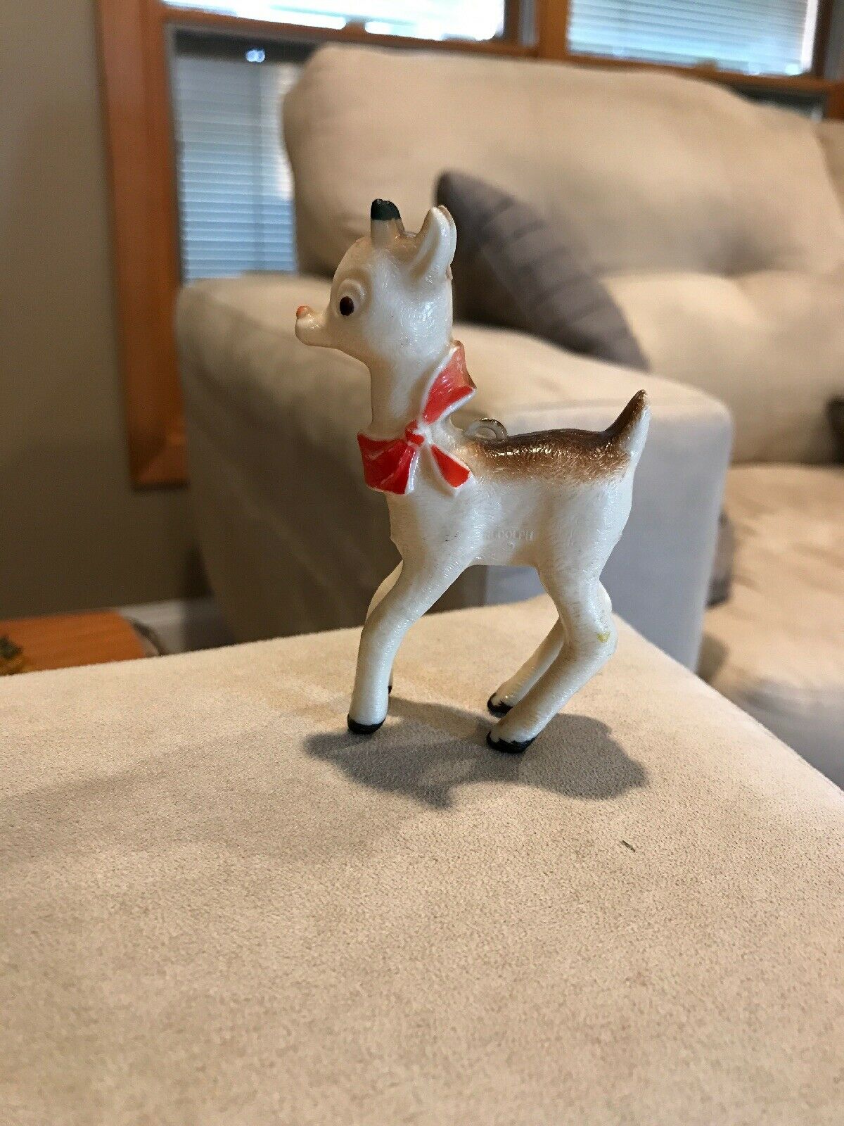 Vintage Rudolph The Red Nosed Reindeer Hard Plastic Christmas Ornament ...