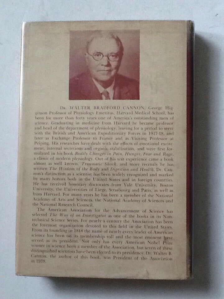 1945 The Way Of An Investigator Walter Bradford Cannon Medical Research ...