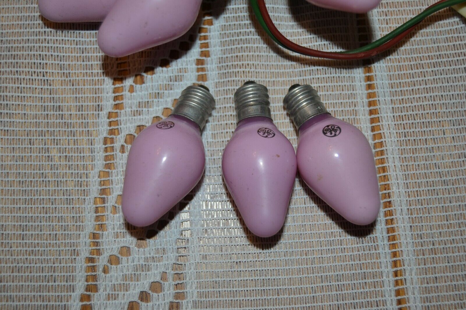 Vintage Christmas Tree Lights C7 / C 7 PINK Bulbs Lamps General ...