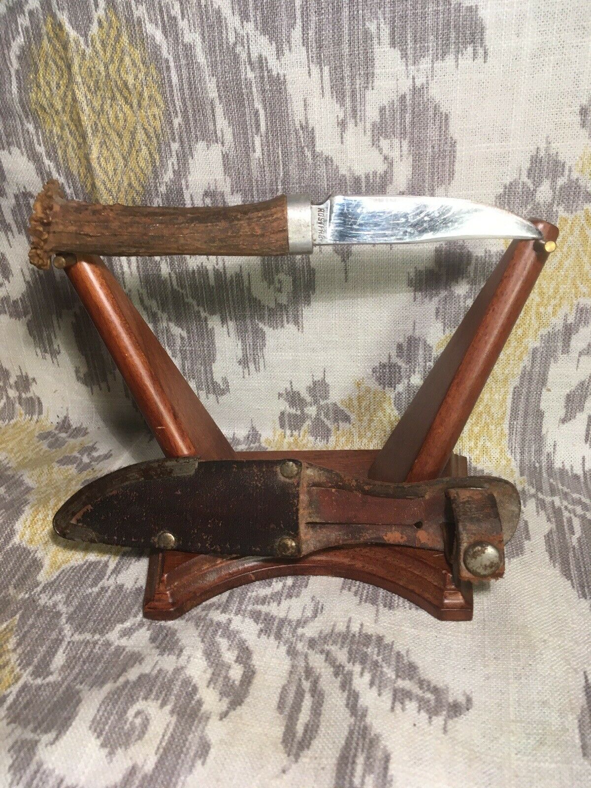 Rostfrei Vintage German Blade Hunting Knife Antler Handle With Mercury ...