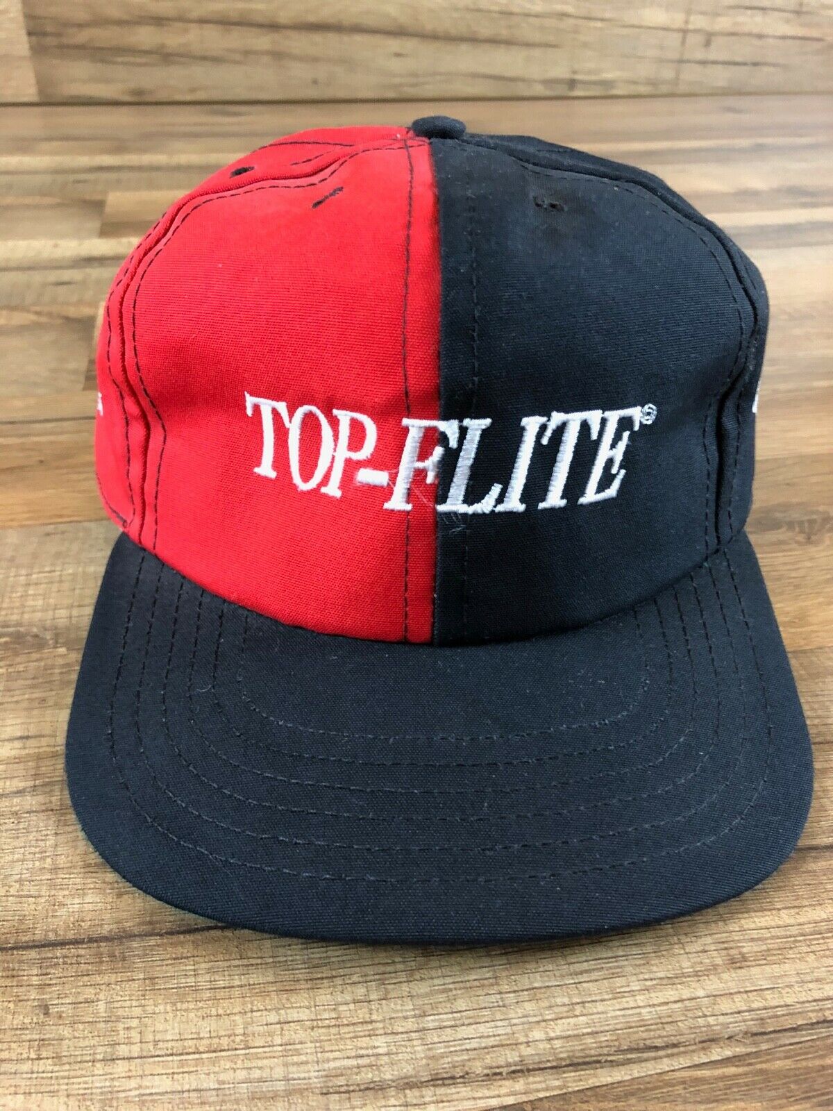Vtg Top Flite Golf Tour Series Red Black Baseball Cap Hat | #18359124