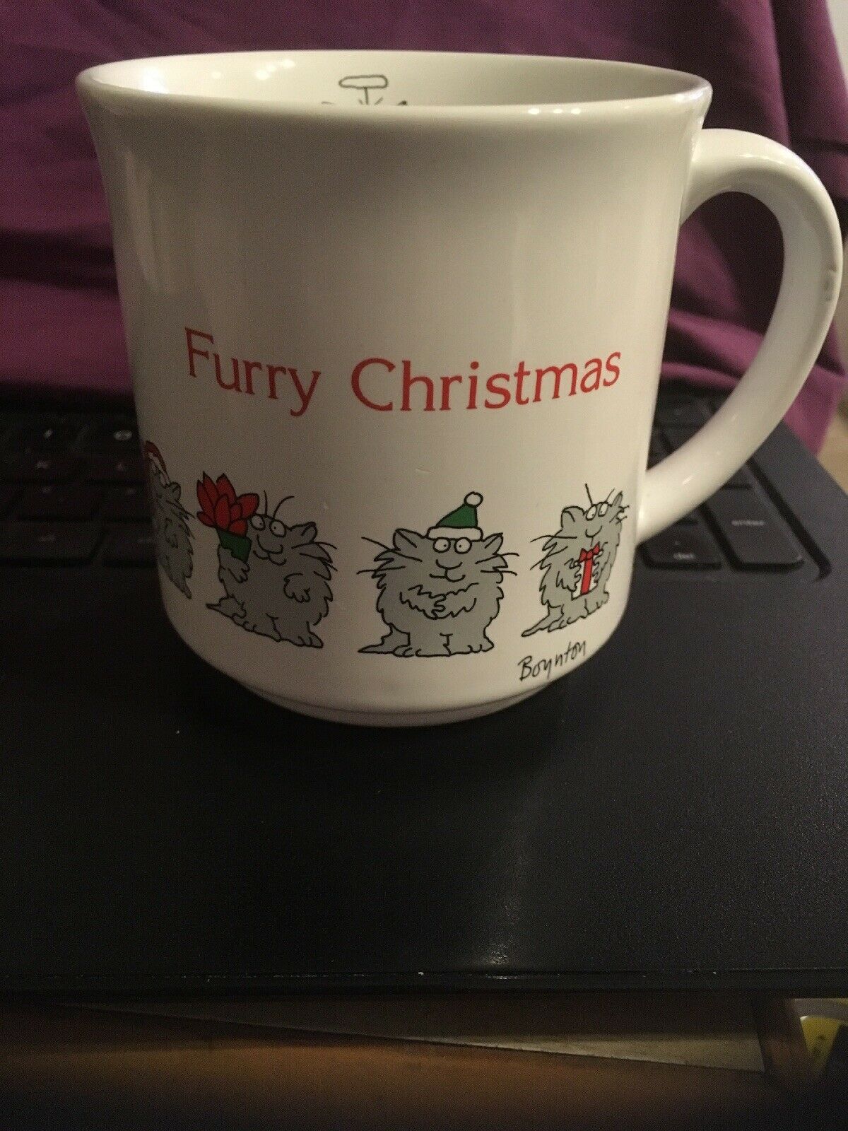 Vintage Sandra Boynton Coffee Cup Mug: Furry Christmas | #19347740
