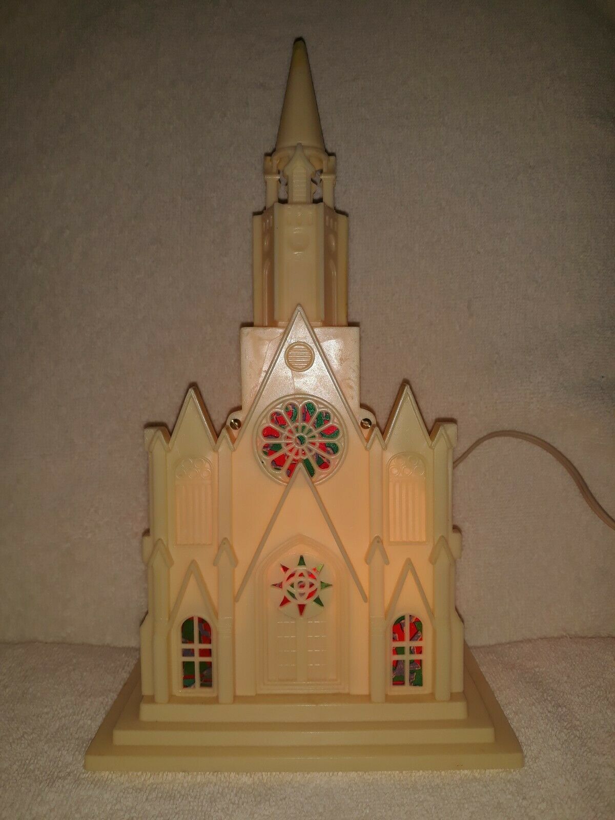 Vintage 1950s Raylite Electric Co Light Up Cathedral Musical Church ...