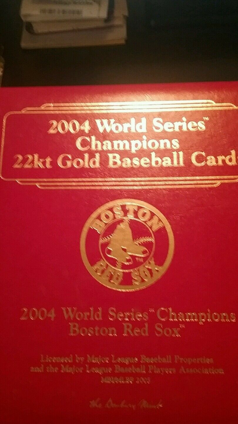 2004 World Series Boston Red Sox Complete Set Of 22kt Gold Cards ...