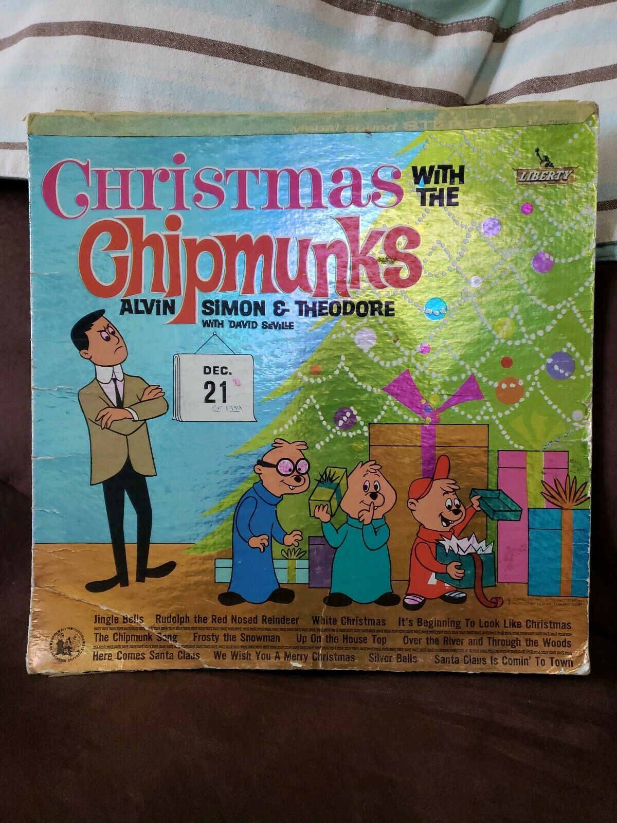 Christmas With The Chipmunks/Alvin/Vintage Christmas Vinyl Record Ships ...