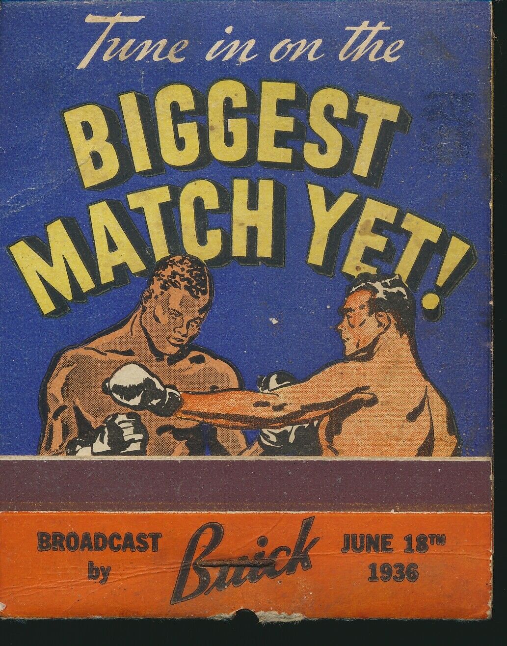 1936 Joe Louis Vs Max Schmeling Boxing Large Complete/Full Matchbook ...