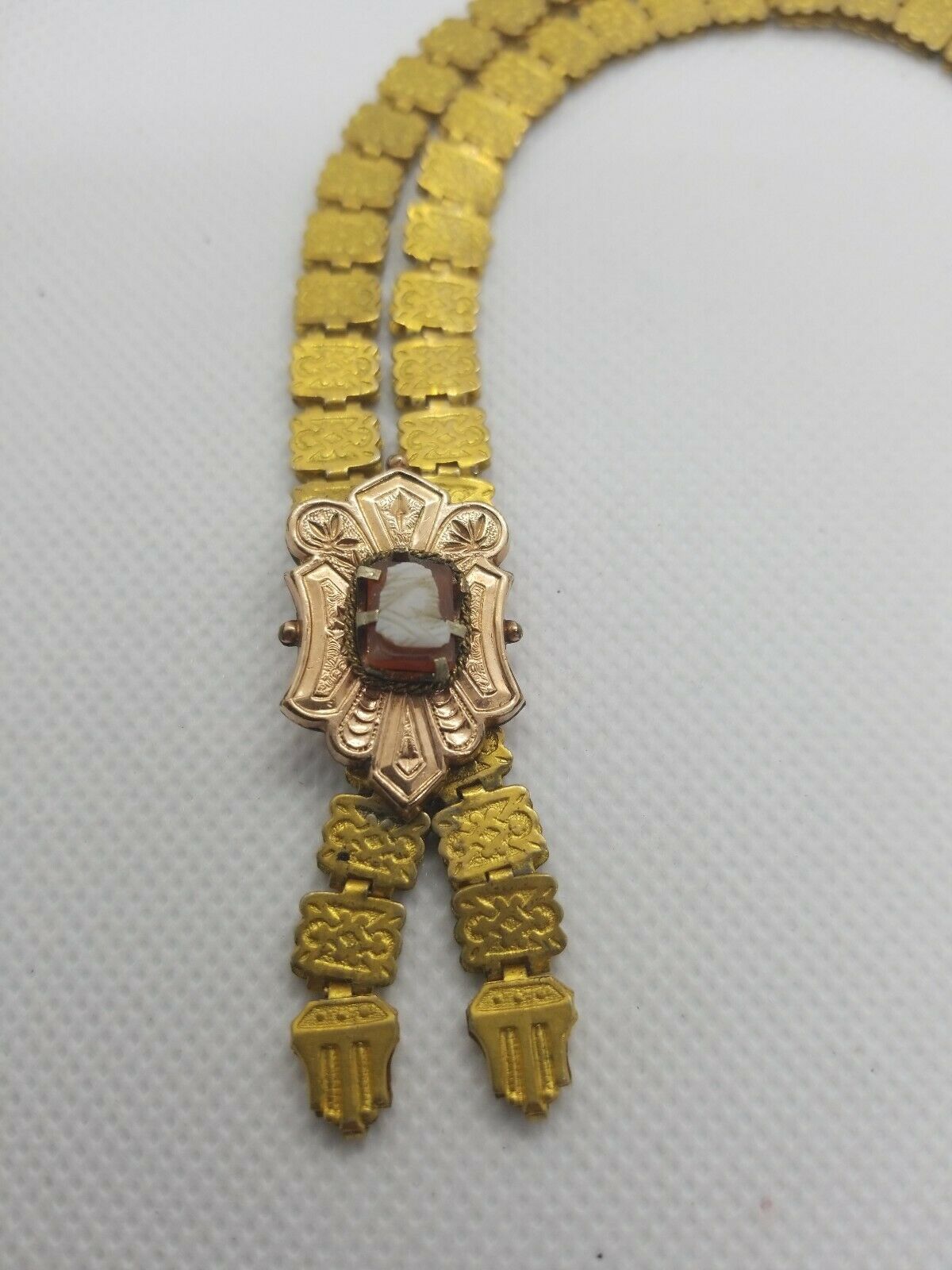 Fabulous Antique Victorian Gold Filled Cameo Book Chain Necklace ...
