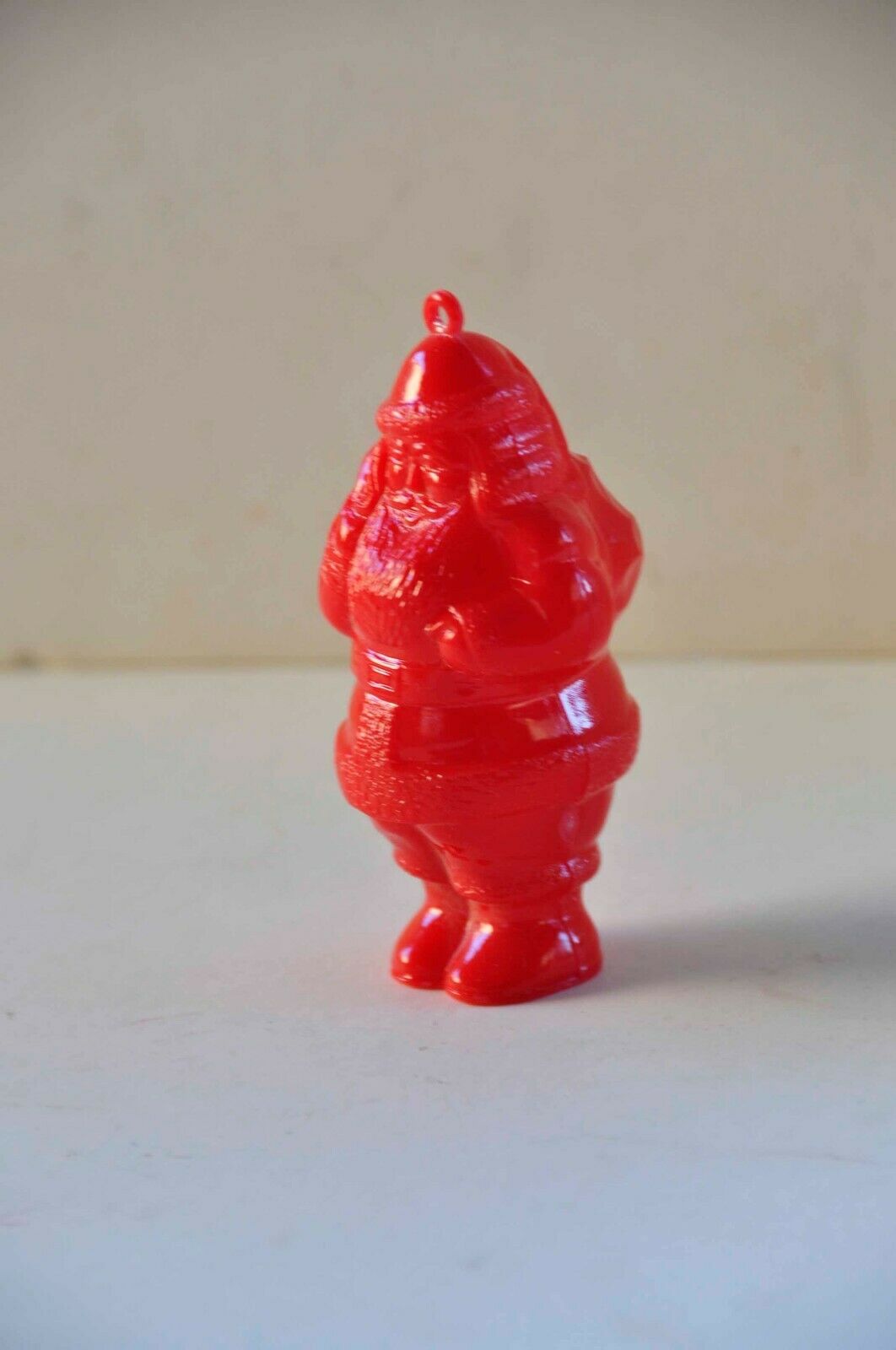 Vintage Hard Plastic Christmas Santa Claus Tree Ornament PENNY INSIDE ...