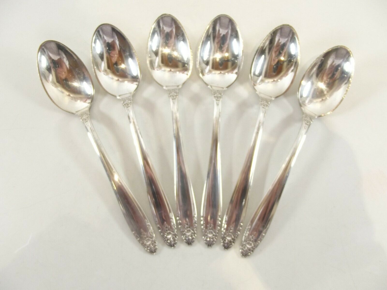 STUNNING SET OF SIX STERLING SILVER TEA SPOONS BY PRELUDE REF 137/1 ...