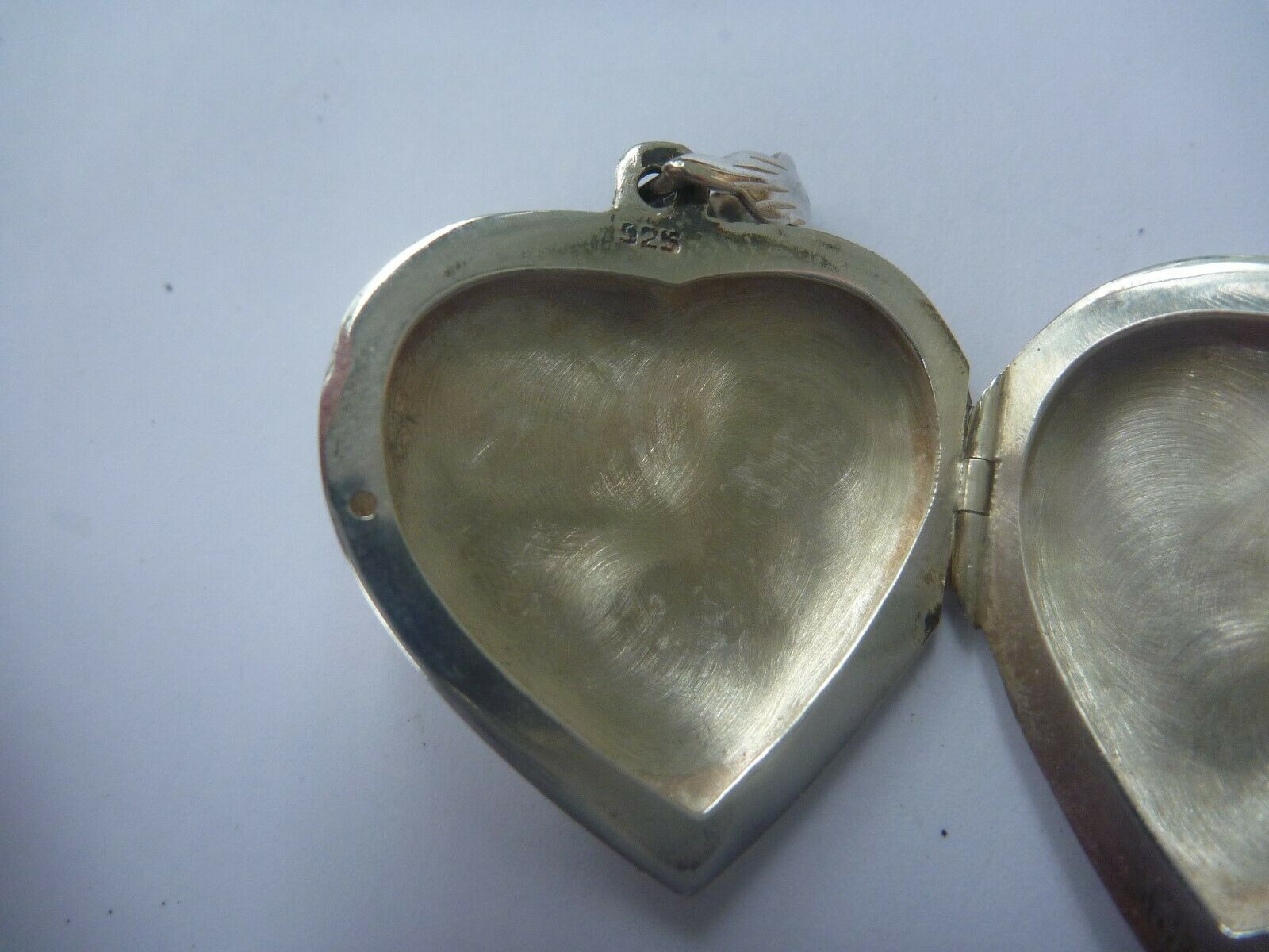 Vintage Large Sterling Silver Floral Puffy Heart Locket Pendant | #19513076