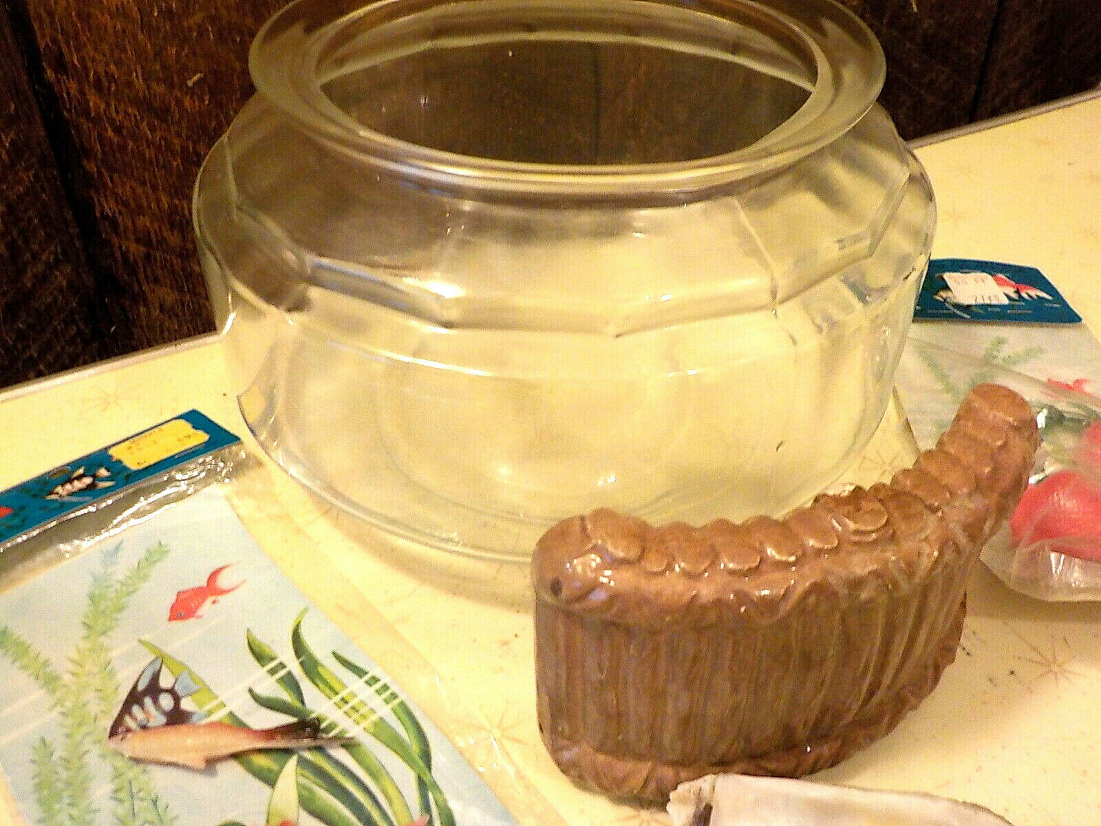 Vintage Small Clear Glass Turtle Fish Bowl Terrarium Fairy Garden Dish ...