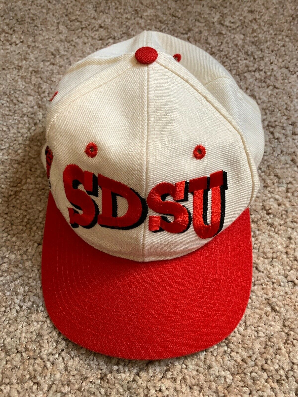 Vintage San Diego State SDSU Monty Montezuma Aztecs Red Mascot Fitted ...