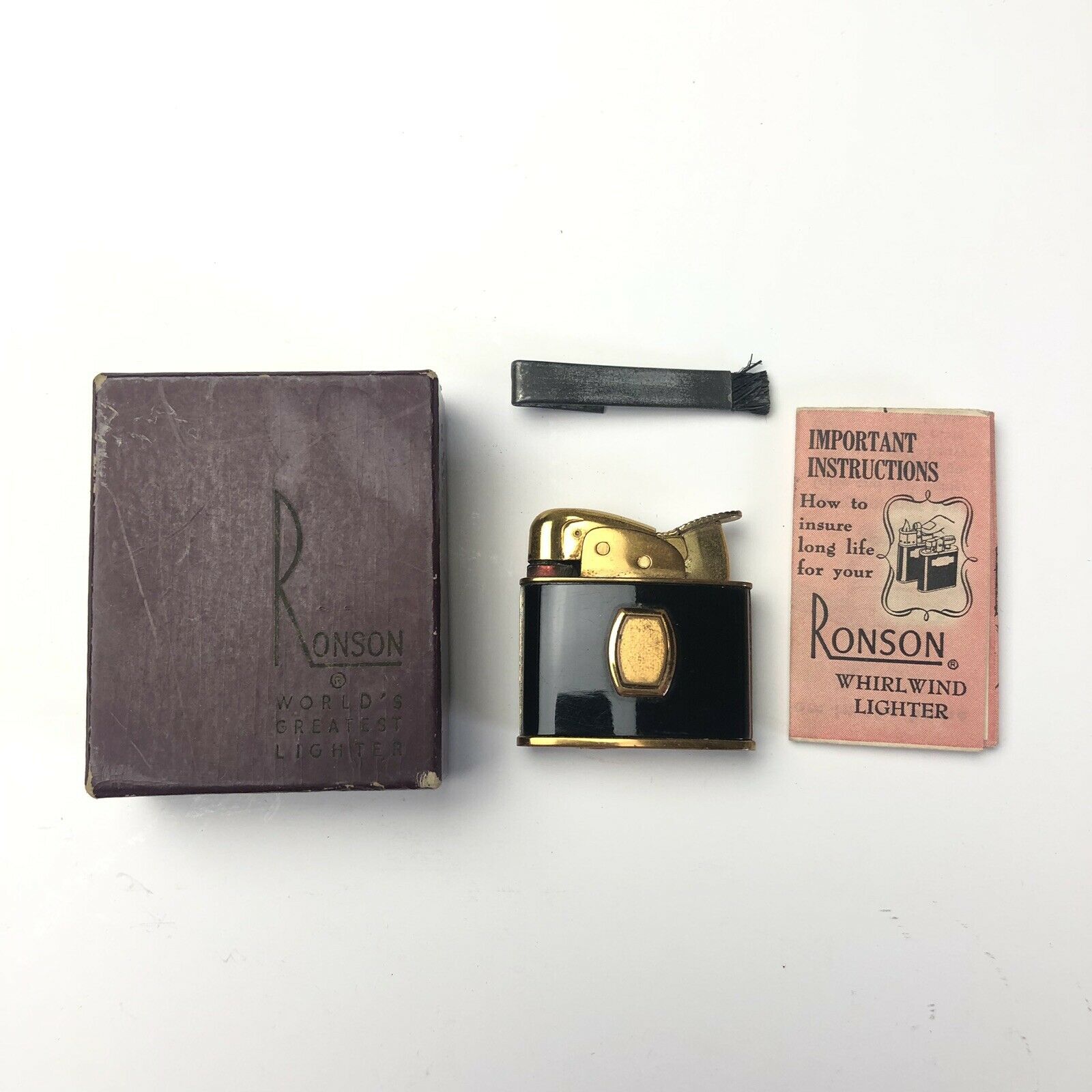 Vintage Evans Lighter And Ronson Box And Paperwork For The Whirlwind ...