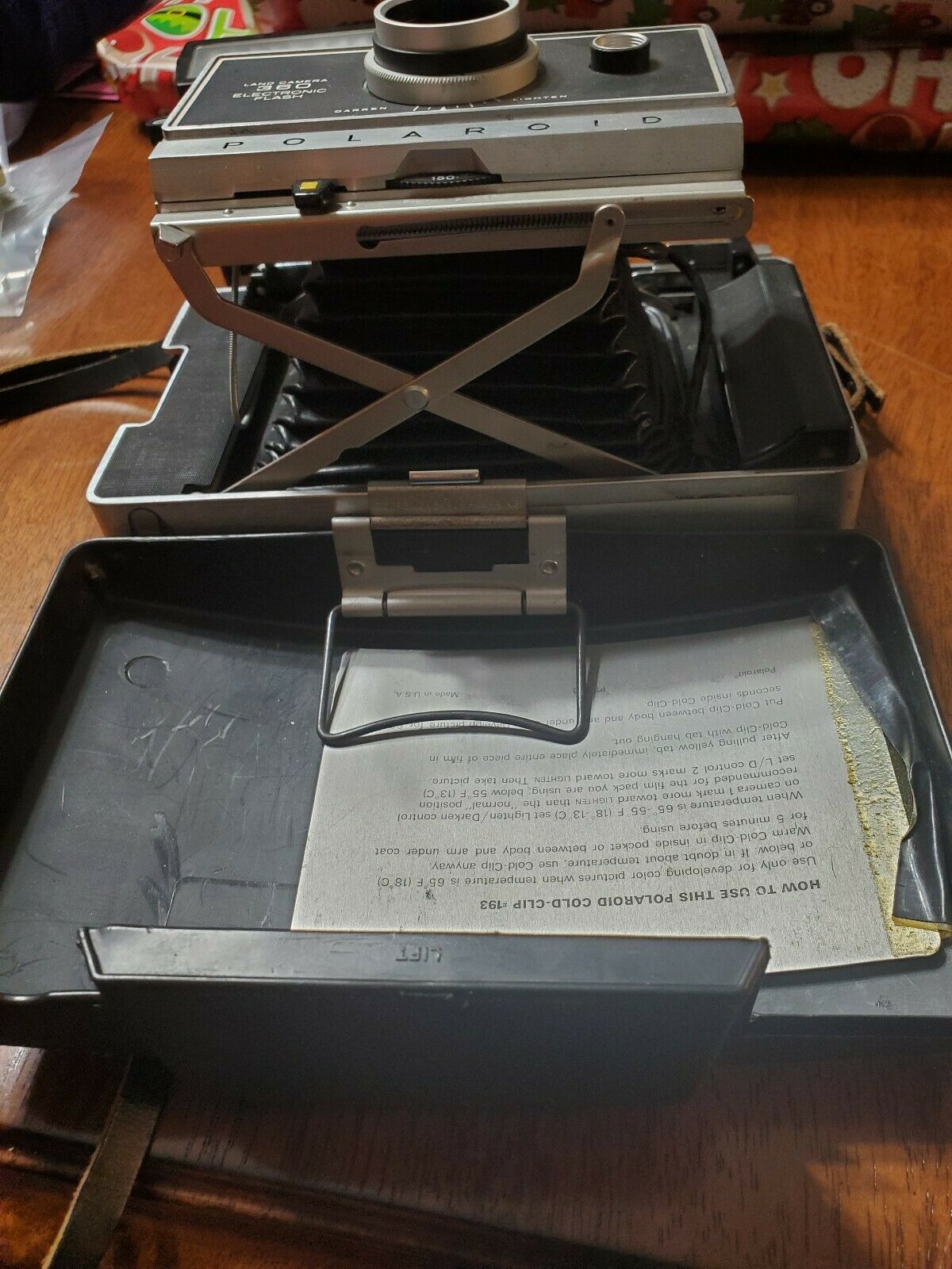 Vintage Polaroid 360 Collapsible Camera And 365 Electronic Flash Head ...