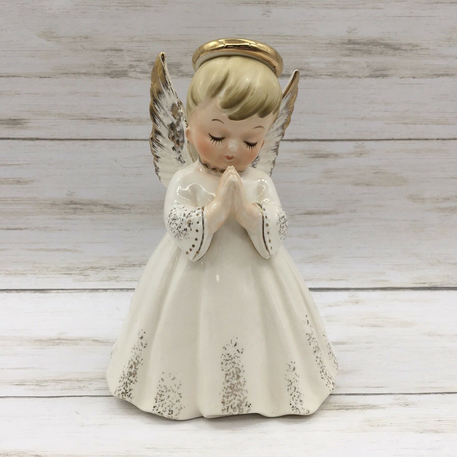 Vintage Lefton Praying Angel 1588 Ceramic Bank Figurine | #18204919