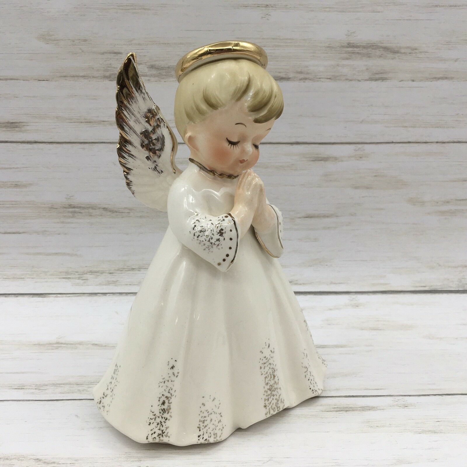 Vintage Lefton Praying Angel 1588 Ceramic Bank Figurine | #18204919