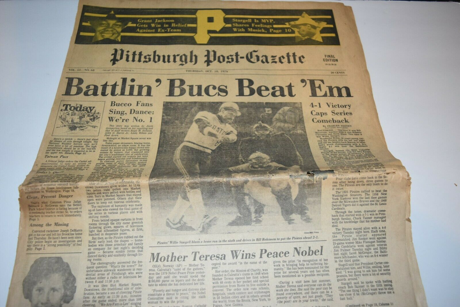 PITTSBURGH PIRATES 1979 WORLD SERIES NEWSPAPER | #18231984