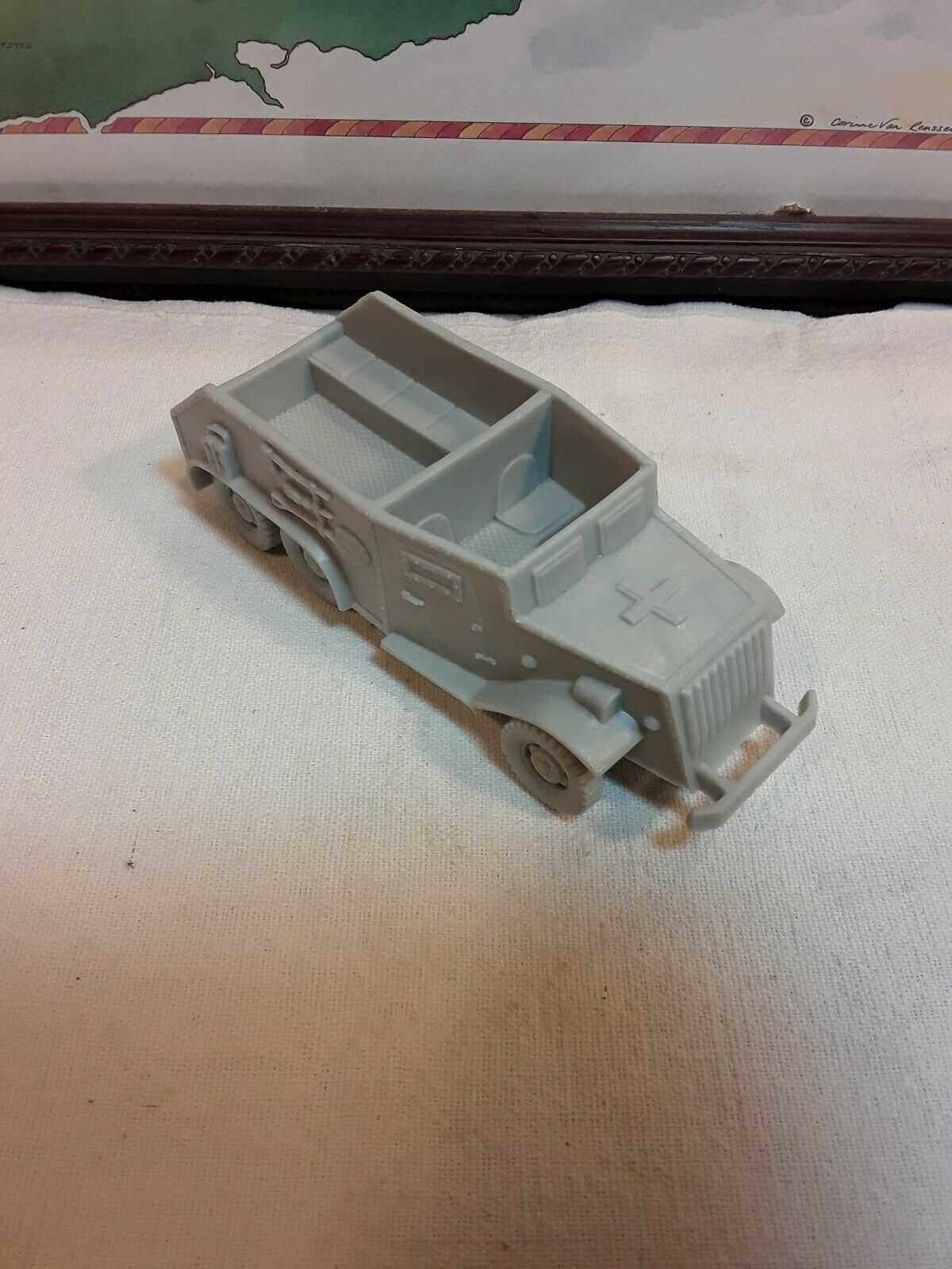 Vintage Marx Desert Fox German Armored Truck Grey Army Playset | #18203393