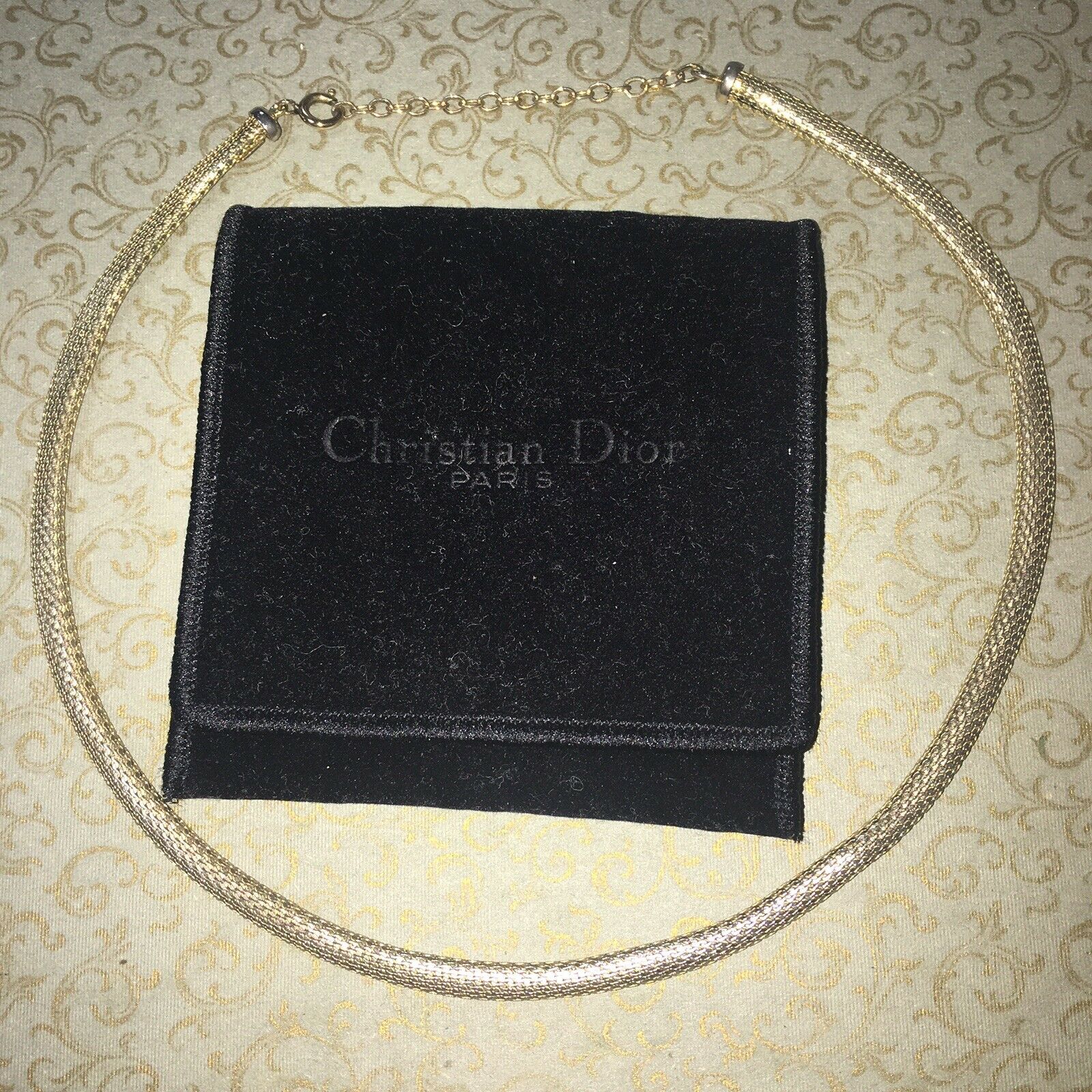 Vintage 1980s Christian Dior Gold Tone Snake Chain Short Necklace ...