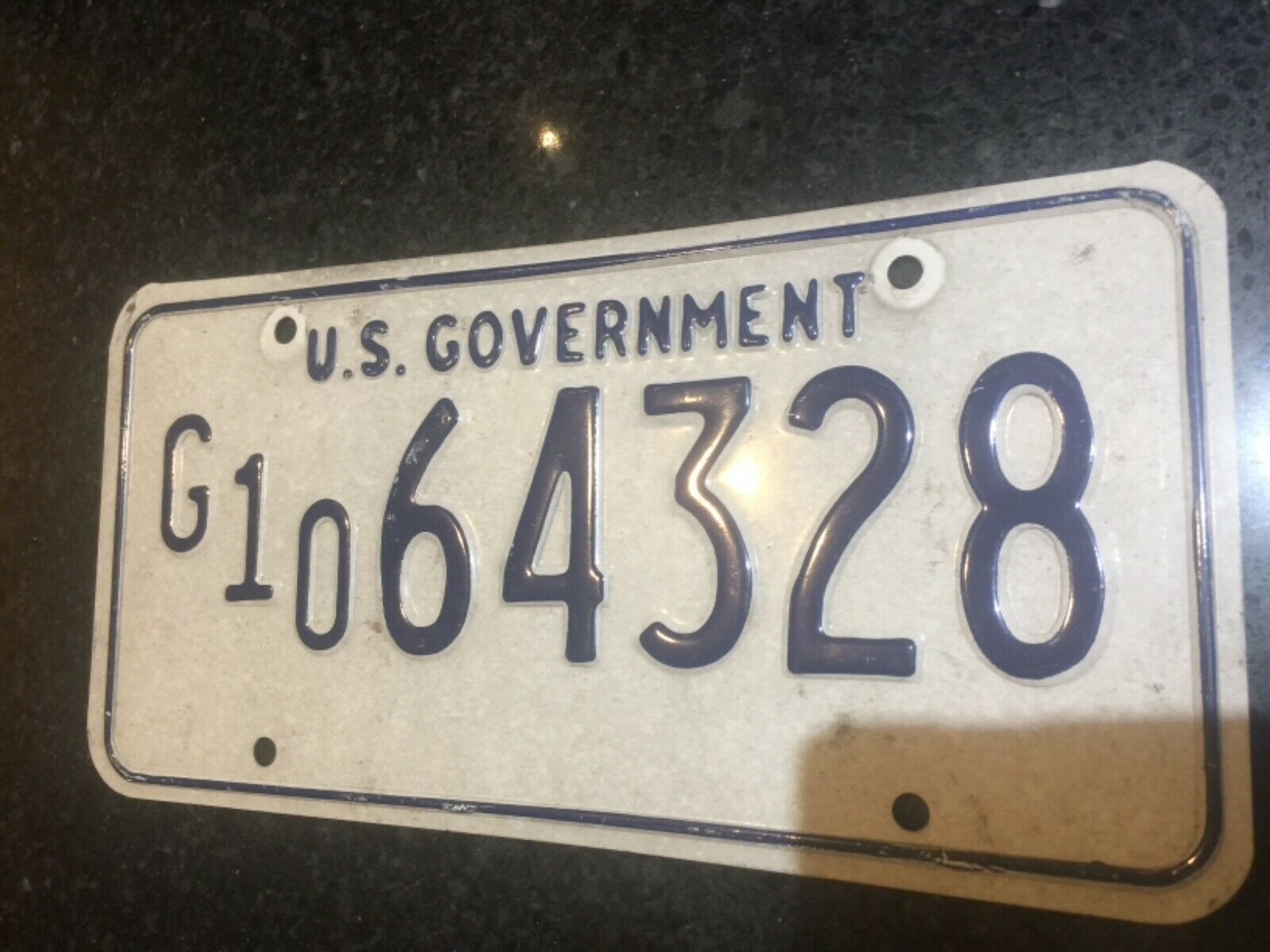 Vintage U. S. Government License Plate | #18176853