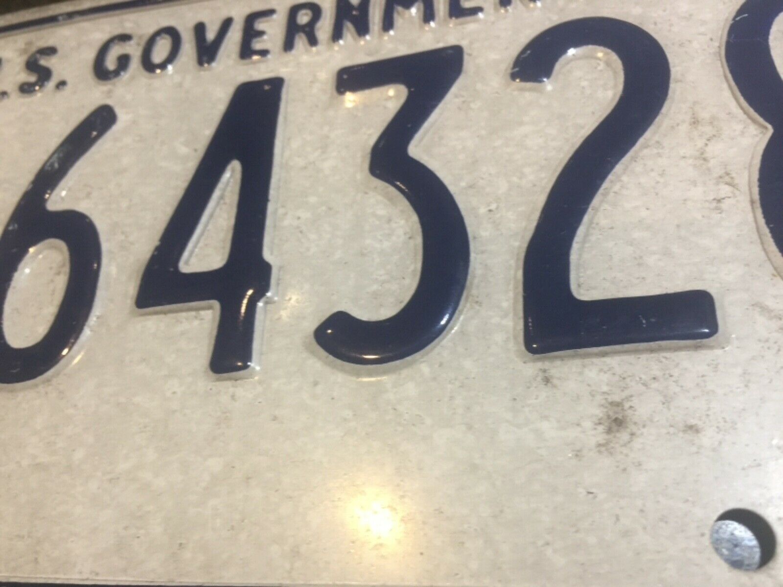 Vintage U. S. Government License Plate | #18176853
