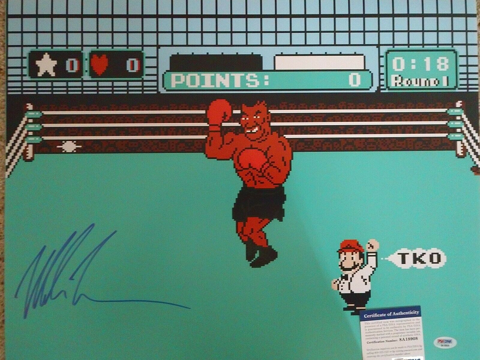 Mike Tyson Nintendo Punch Out Signed 16x20 Boxing Photo PSA | #18219502