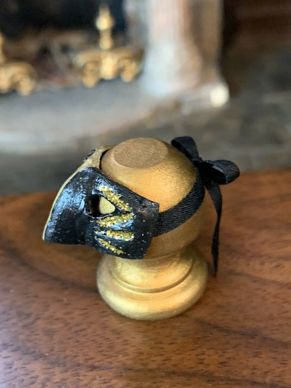 Vintage Miniature Dollhouse Artisan Carved Wood Masquerade Bird Mask ...
