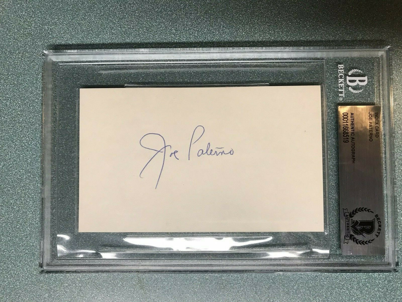 JOE PATERNO SIGNED 3x5 INDEX CARD PENN STATE NITTANY LIONS JOEPA WE ARE ...