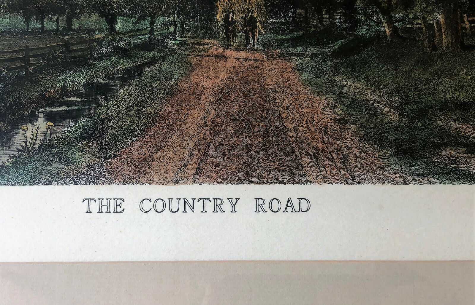 Antique Framed C. Harry Eaton Hand Colored Engraving - The Country Road ...