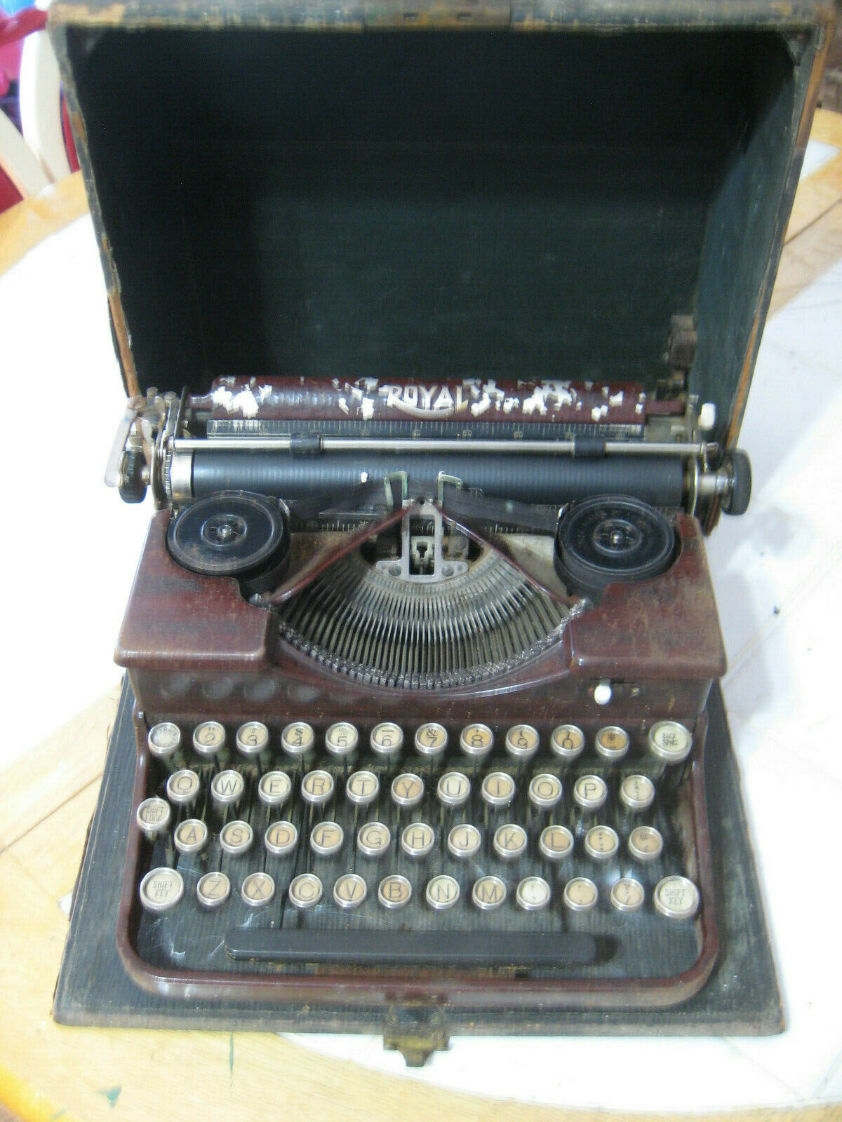 VTG 1920 ' S Royal Model P Portable Typewriter Glass Keys & Case PARTS ...