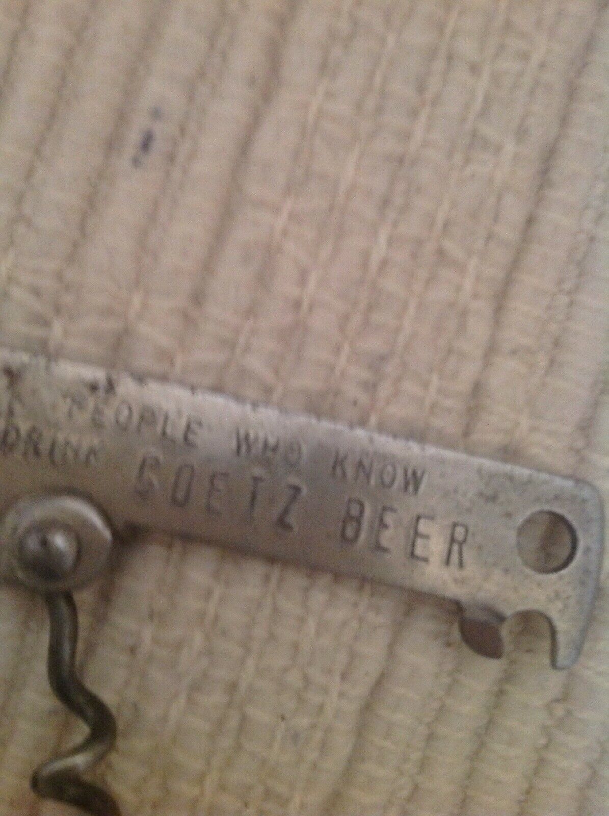 Vintage GOETZ Beer Bottle Opener Keychain Cork Opener | #19312891