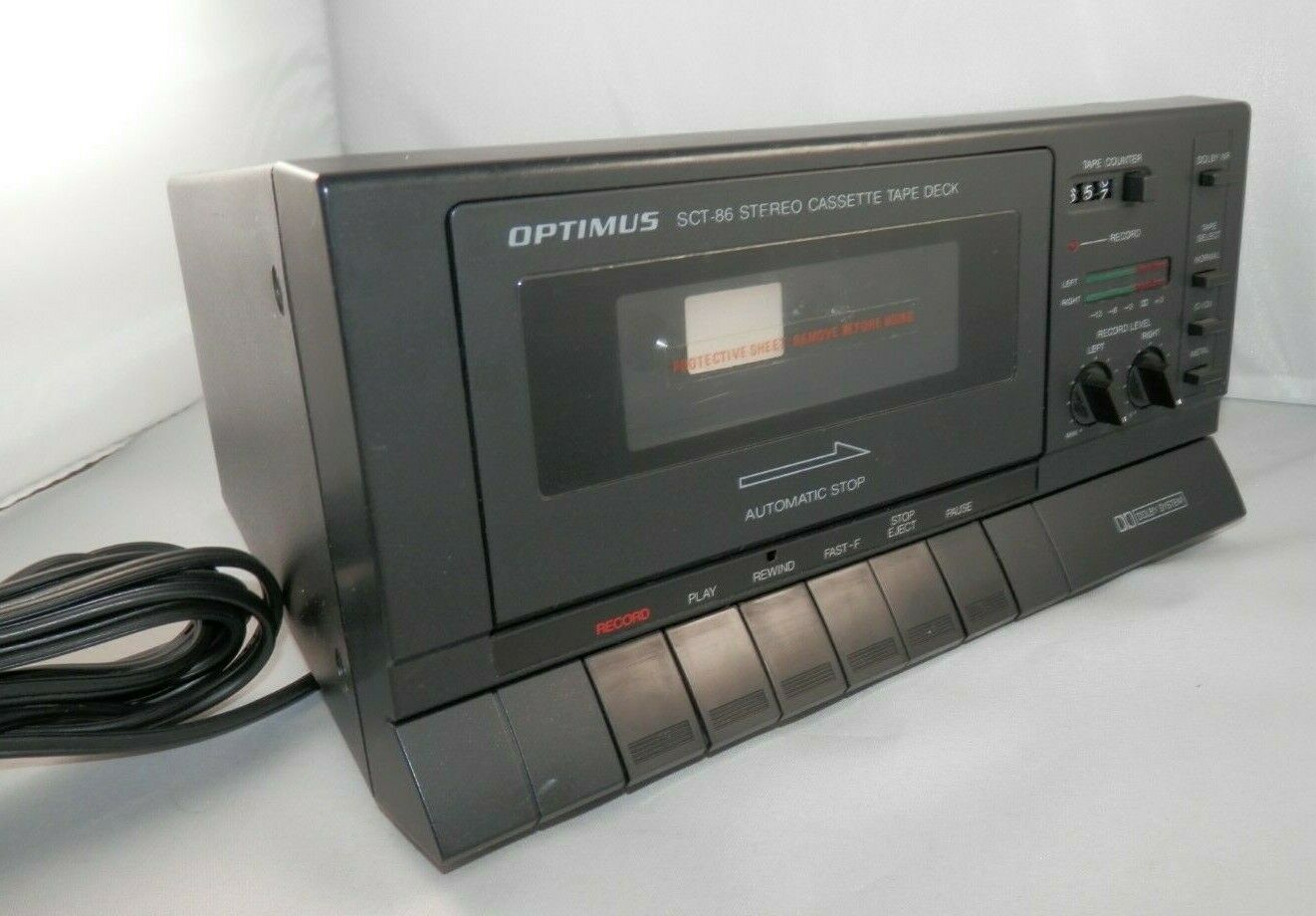 Vintage Radio Shack Optimus Stereo Cassette Deck SCT - 86 System Fully ...