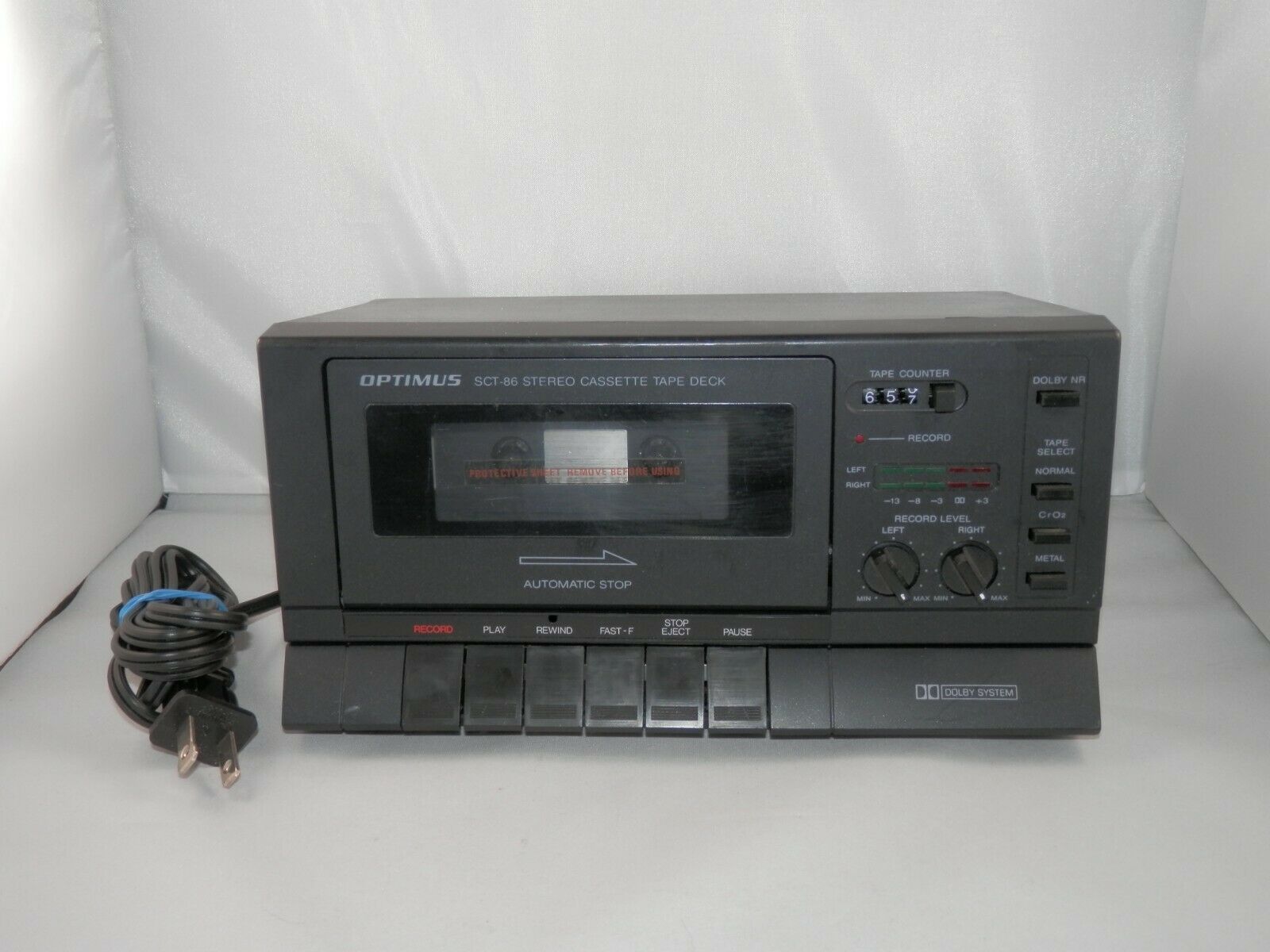 Vintage Radio Shack Optimus Stereo Cassette Deck SCT - 86 System Fully ...