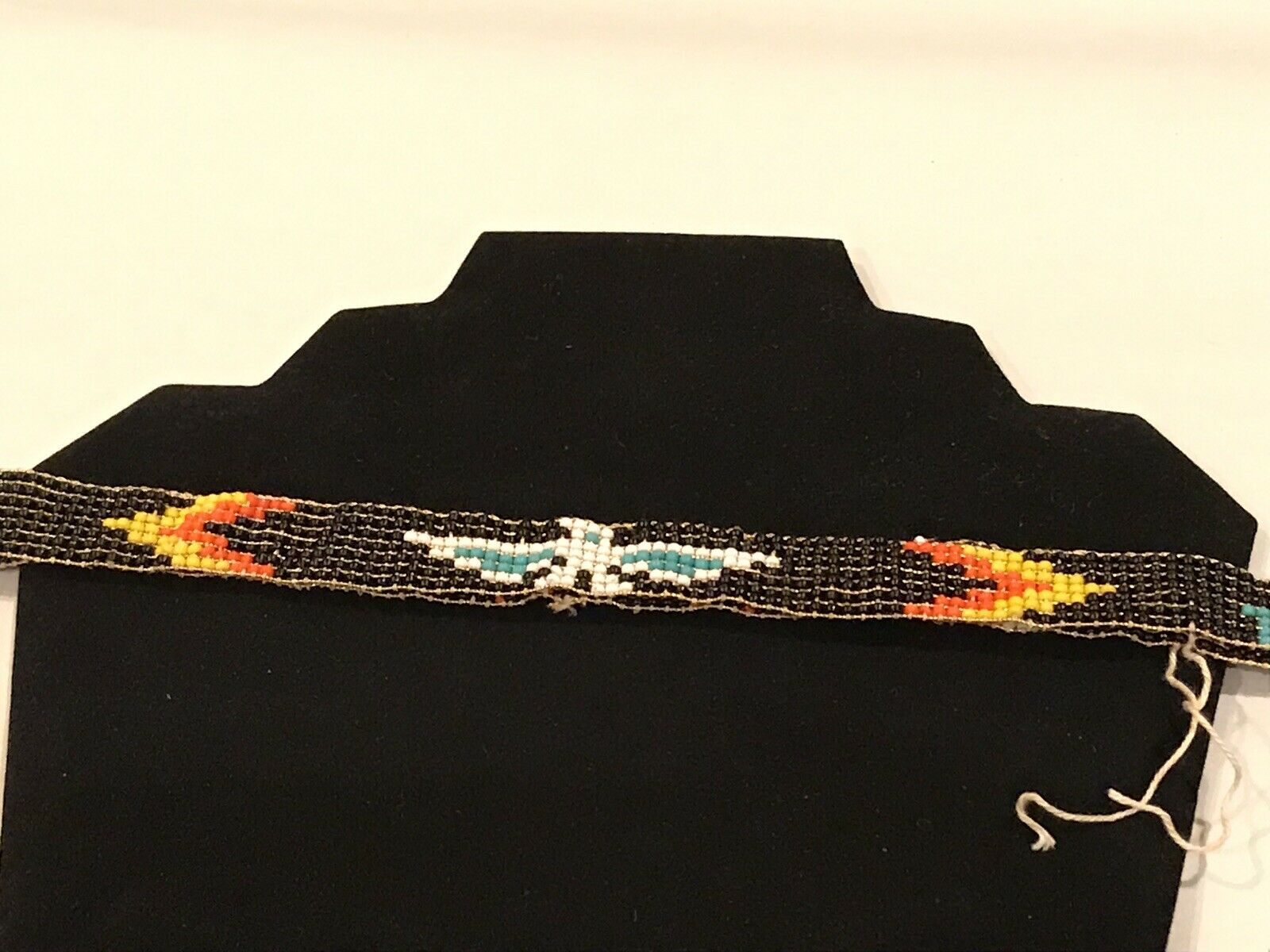 Vintage Native American Handmade Seed Bead Thunderbird Chocker Necklace ...