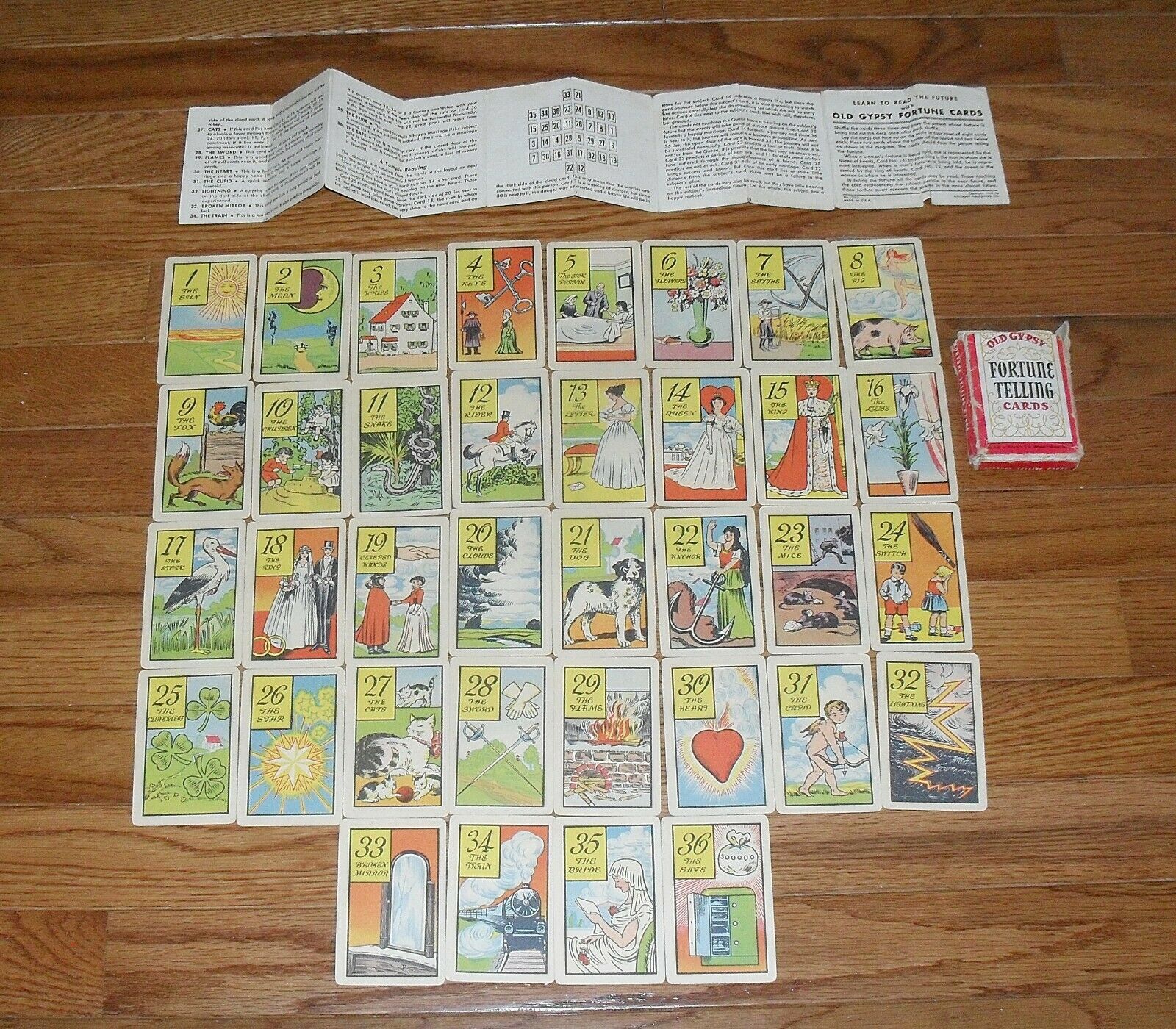 Vintage 1940s Whitman Old Gypsy Fortune Telling Cards Box Directions ...