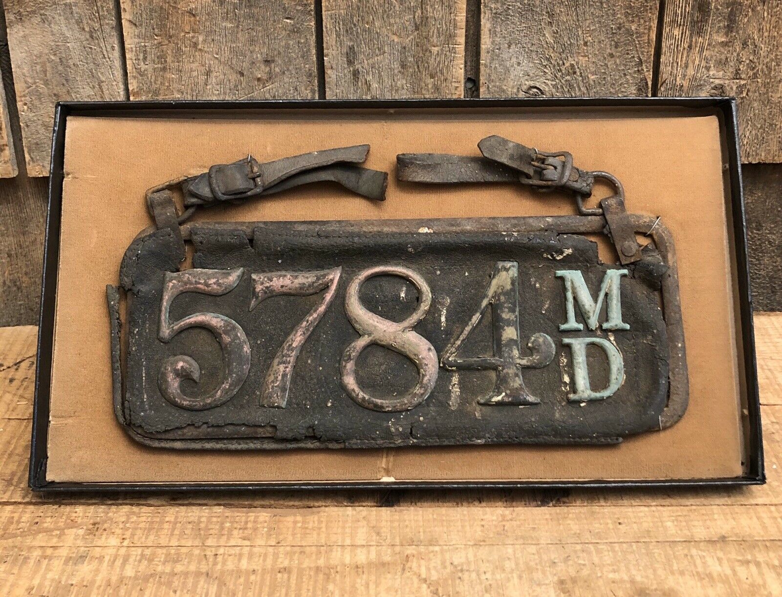 1900s Pre - State Registration Maryland MD Leather License Plate Number ...