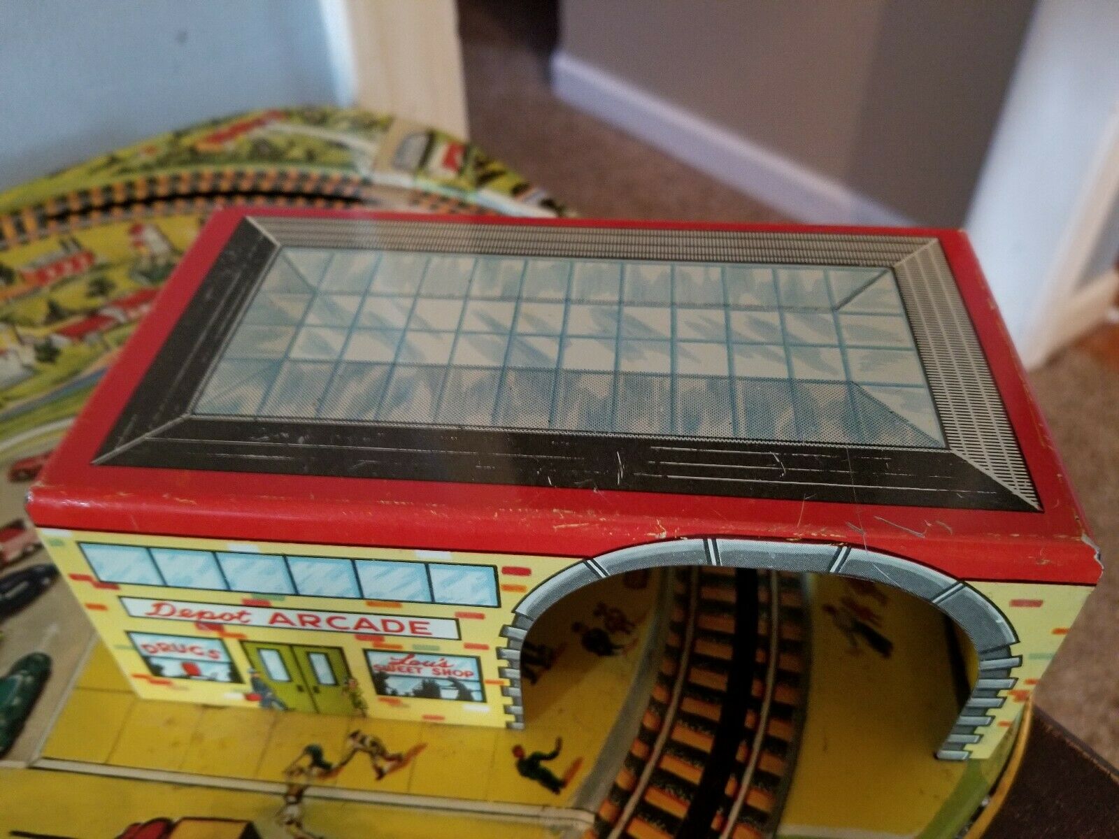 VINTAGE MARX TIN LITHO LITHOGRAPH WIND UP TRAIN AND TRAIN TRACK | #18082721