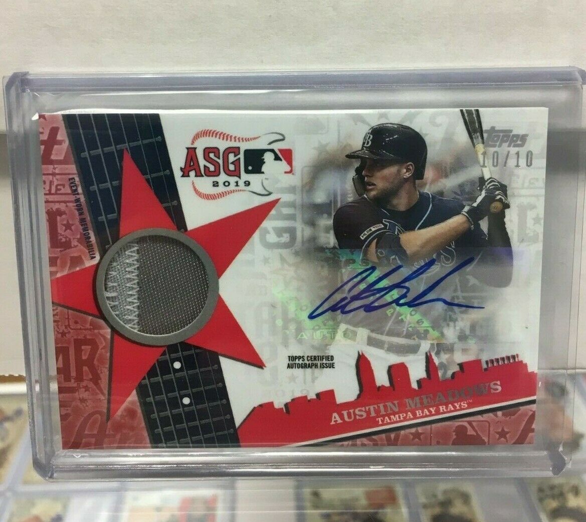 2019 Topps Update All Star JUMBO Patch AUSTIN MEADOWS AUTO 10/10 SWEET ...
