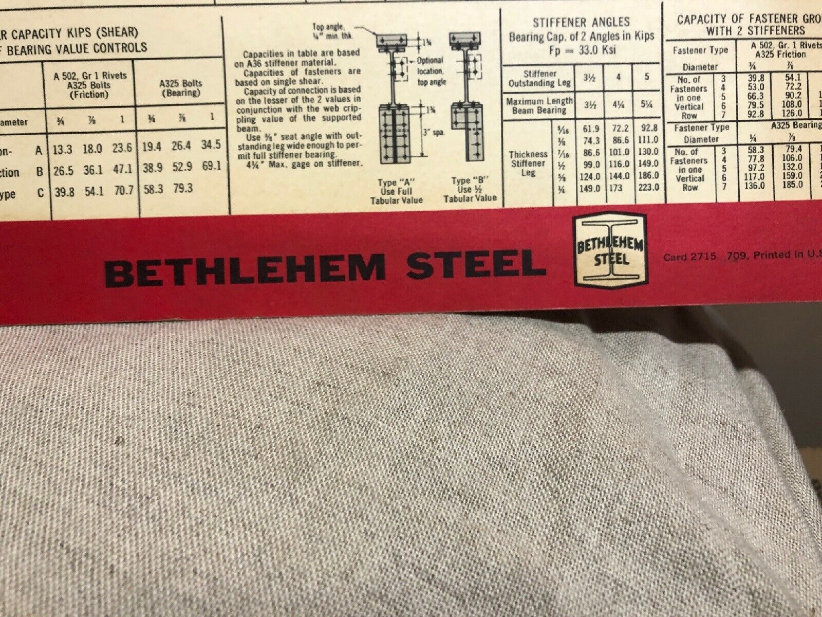 VINTAGE BETHLEHEL STEEL REFERENCE CHART / BOOKLET BROCHURE | #18099964