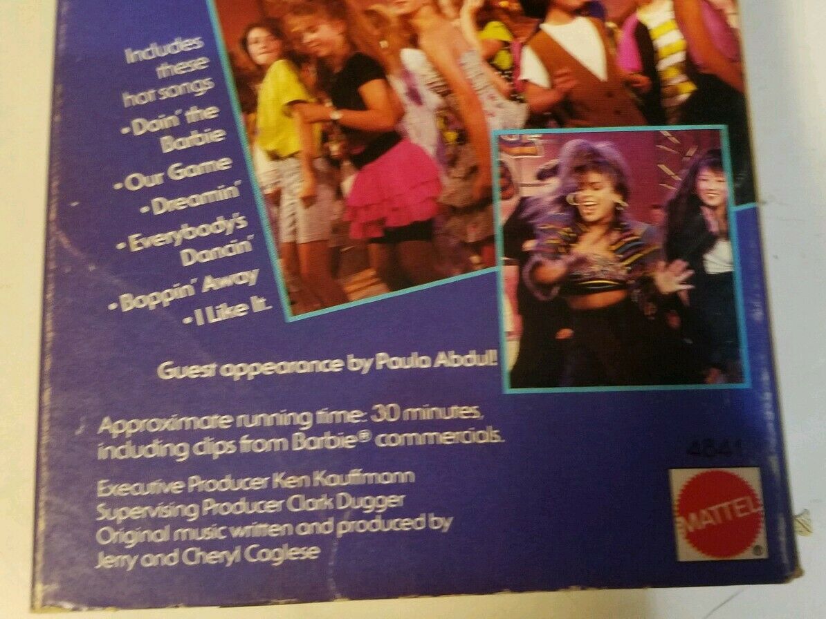 Vintage BARBIE DANCE CLUB Video (VHS, 1989) PAULA ABDUL Little Girls ...