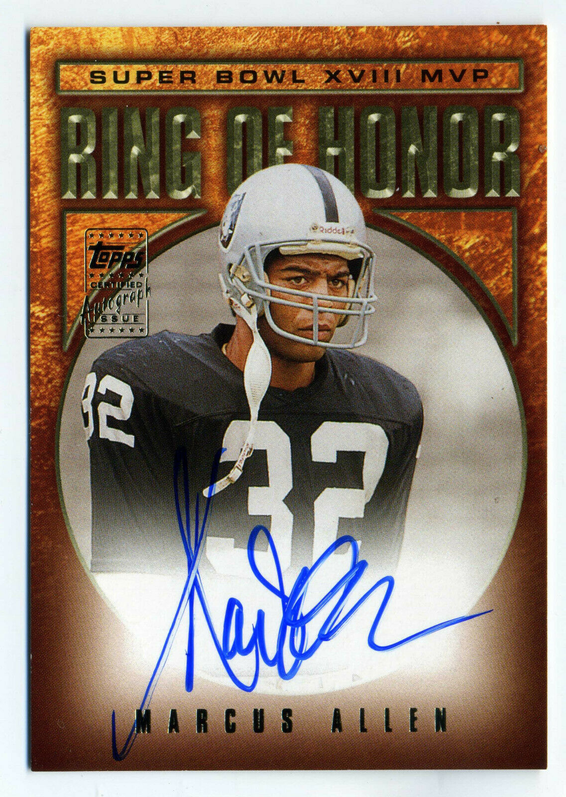Marcus Allen 2002 Topps Ring Of Honor Autograph Oakland Raiders HOFer ...