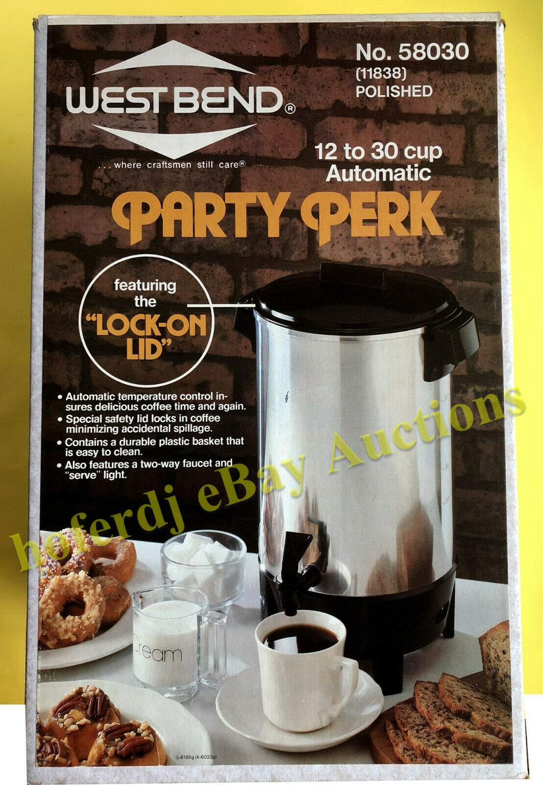 West Bend Party Perk 12 - 30 Cup Automatic Coffee Percolator Urn 58030 ...