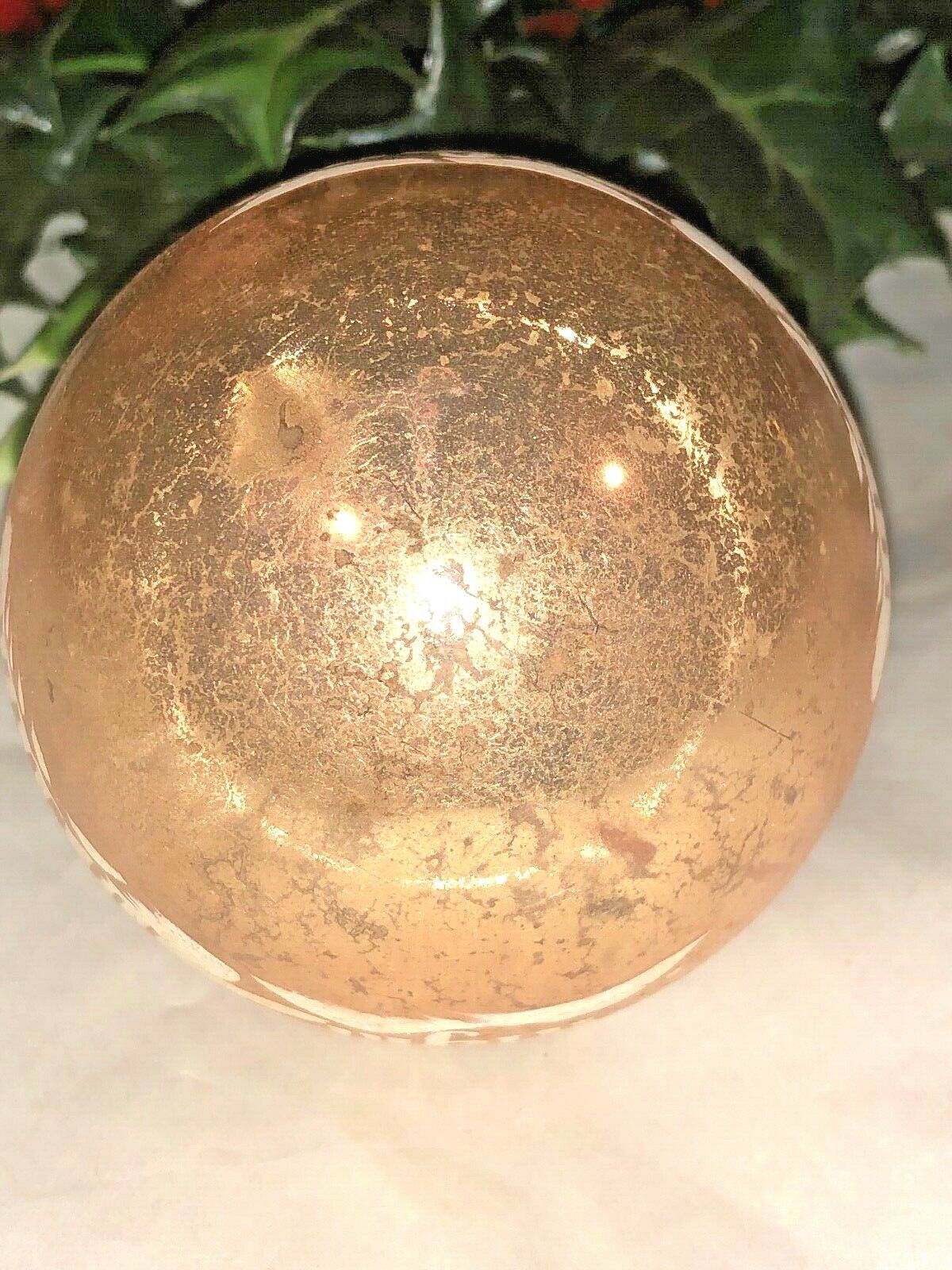 Vintage SHINY BRITE Stenciled SILENT NIGHT Mercury Glass CHRISTMAS BALL ...