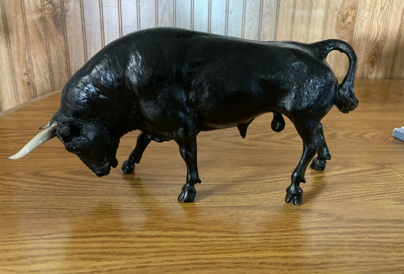 Vintage Breyer Black Fighting Spanish Bull Figurine | #18018374
