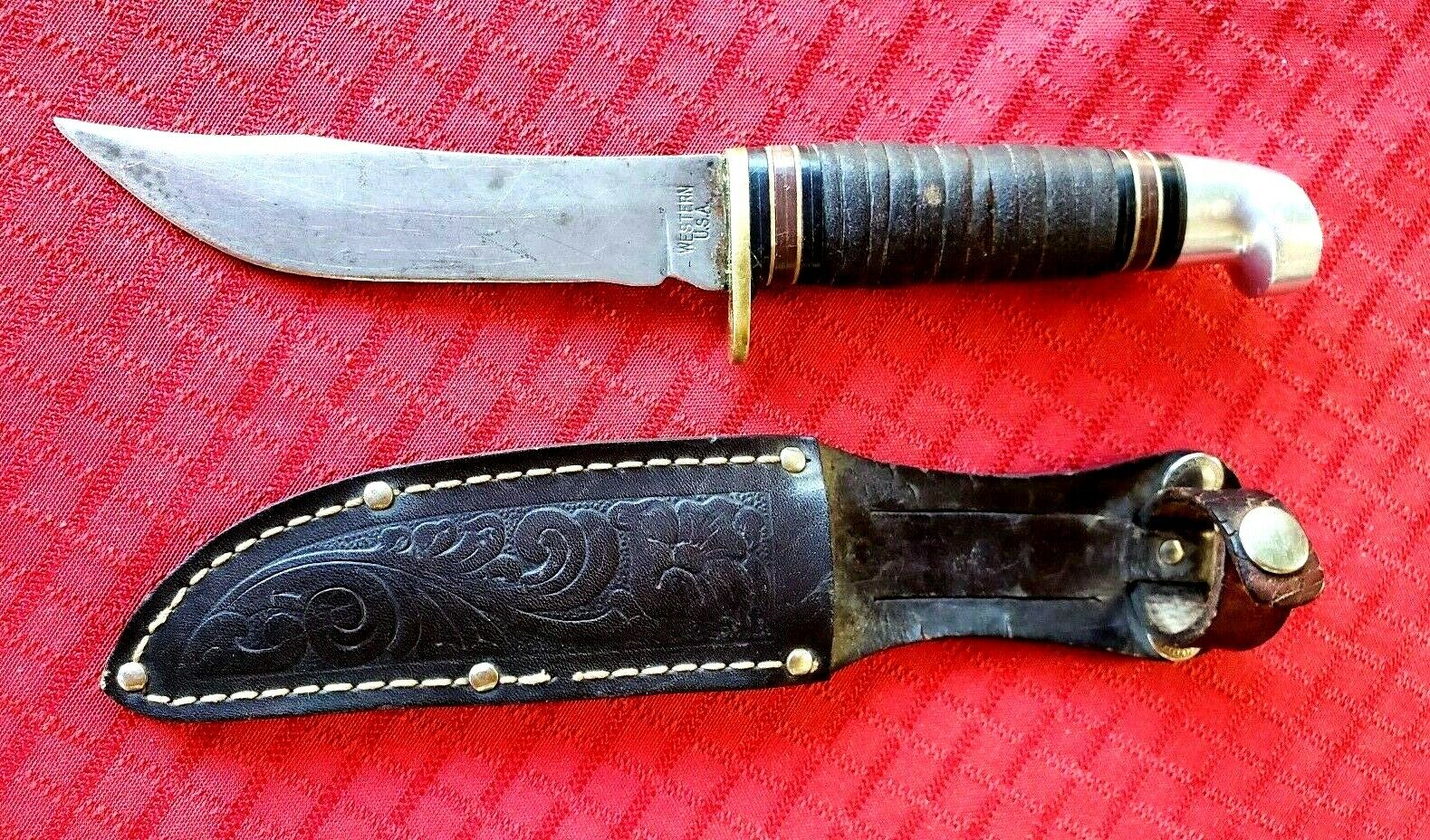 Vintage Western L66 Fixed Blade Hunting Survival Knife Made In USA ...