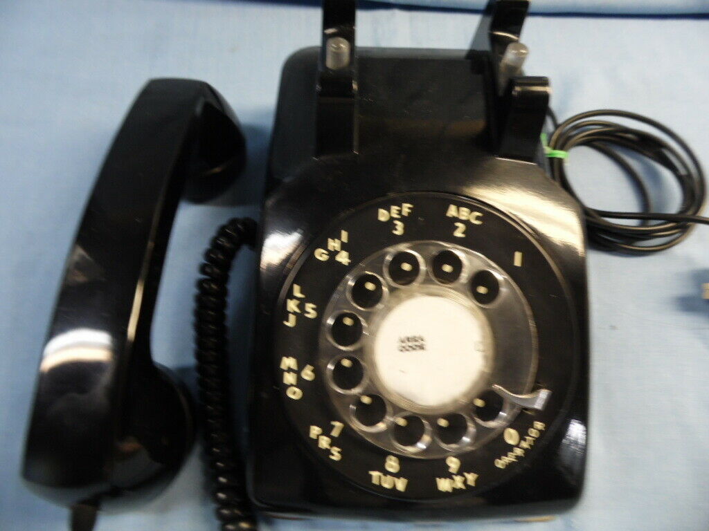 VTG BELL SYSTEM WESTERN ELECTRIC BLACK ROTARY DESK MODULAR PHONE ...