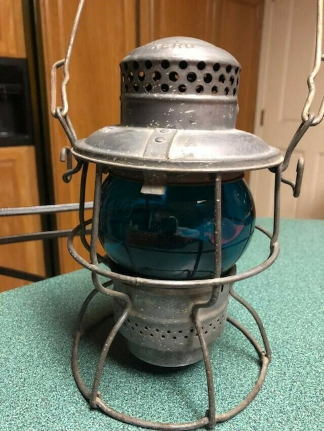 ADLAKE WESTERN PACIFIC RAILROAD LANTERN BLUE Globe Adlake Kero | #19242602