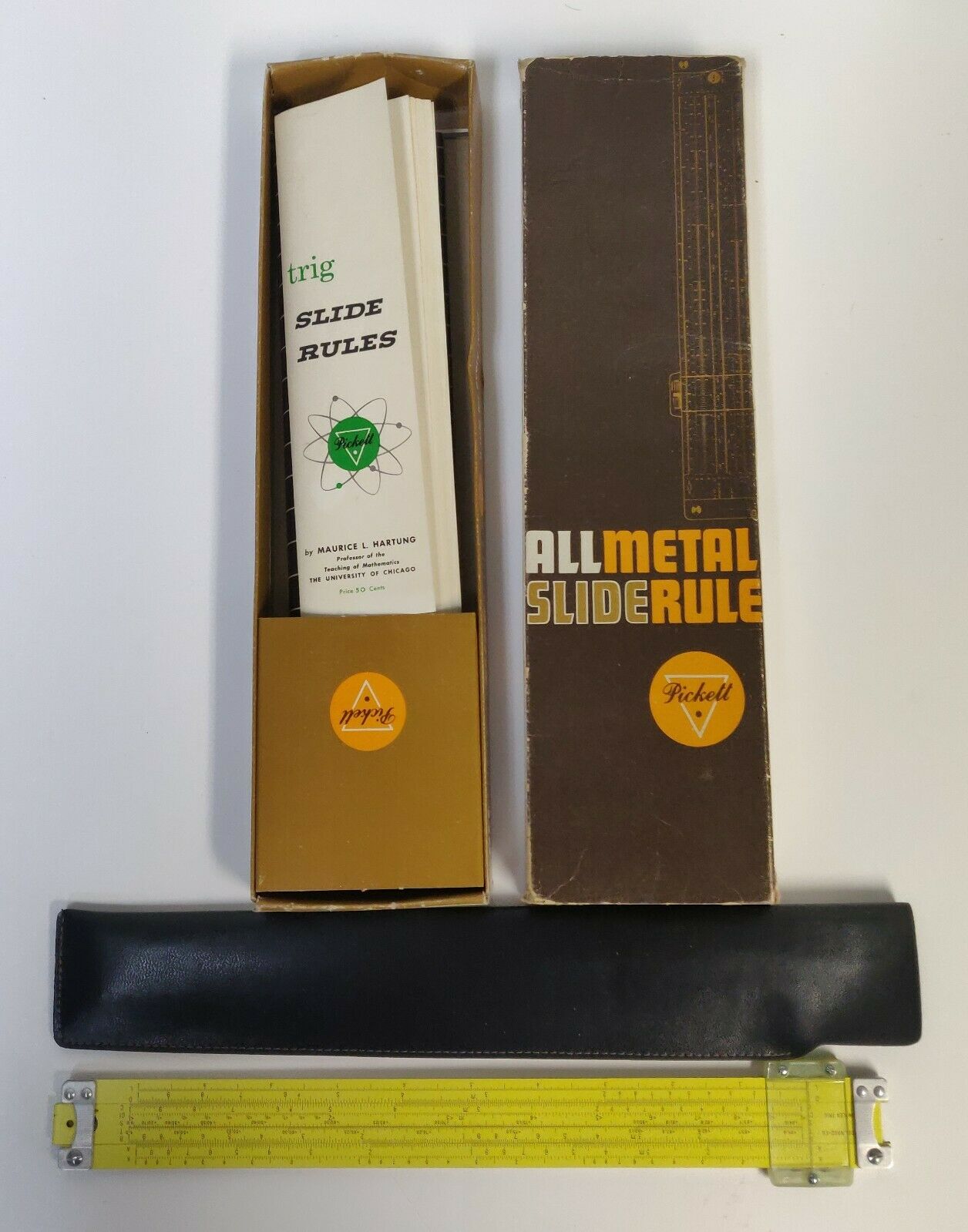 Vintage Pickett Model N902ES Simplex Trig Slide Rule Box Instructions ...